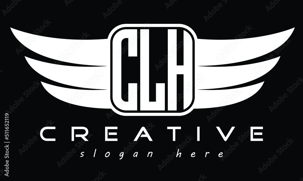 CLH three-letter Wing minimal typography font Monogram emblems flying ...