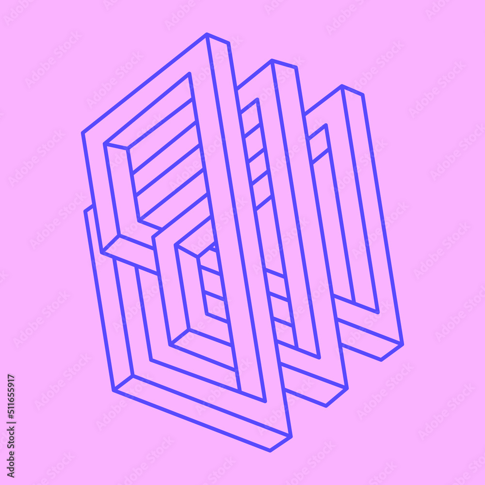 Impossible shape. Sacred geometry figure. Optical illusion. Abstract ...