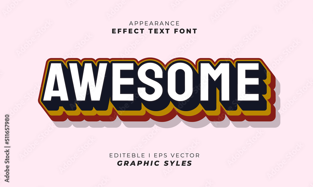 Editable colorful 3D font text effects. suitable for use in text ...