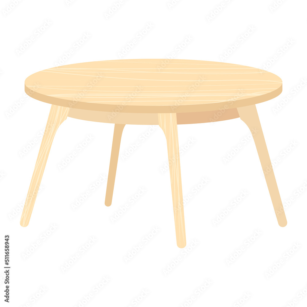 Wooden table in flat style. Vector image isolated on white background ...