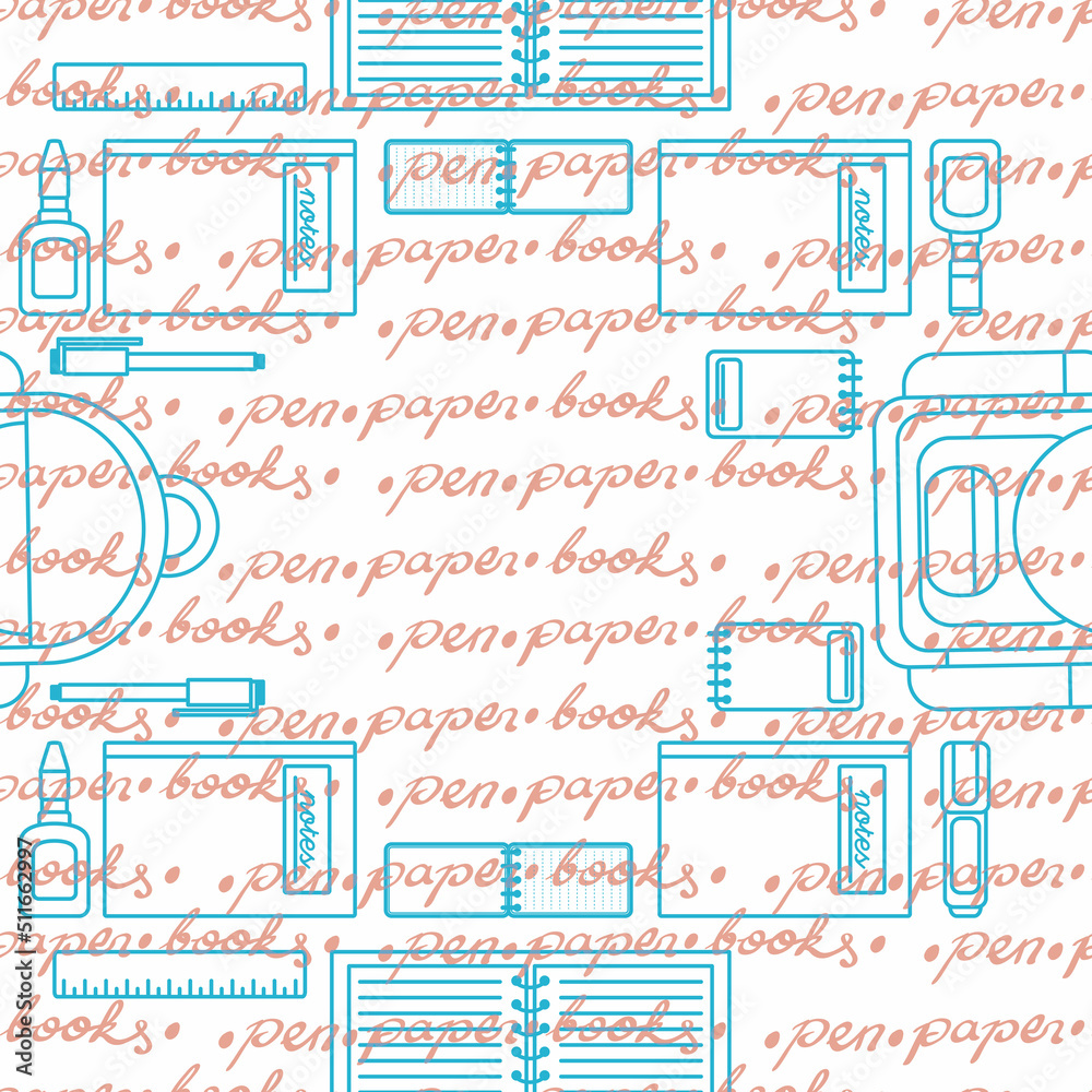 Back to School Seamless Surface Pattern Design Stock Vector | Adobe Stock