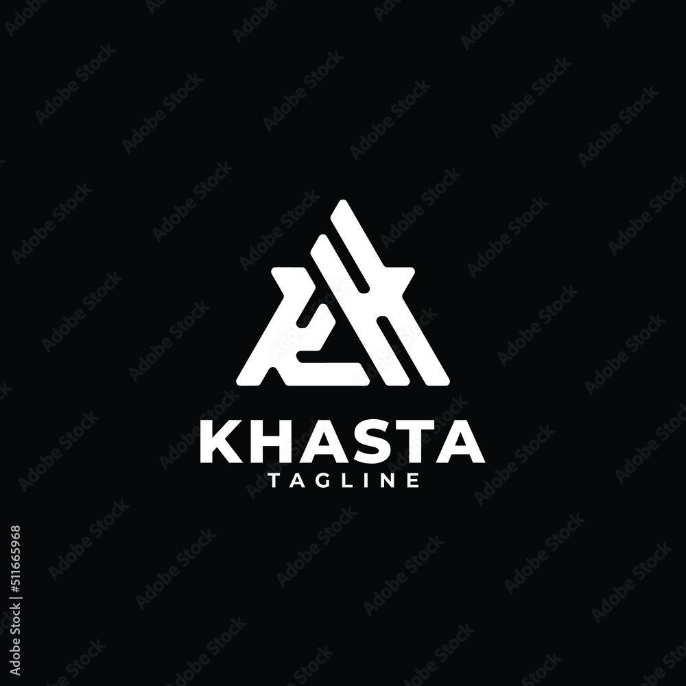 Triangle initials monogram logo with letter KH, K and H Stock Vector ...