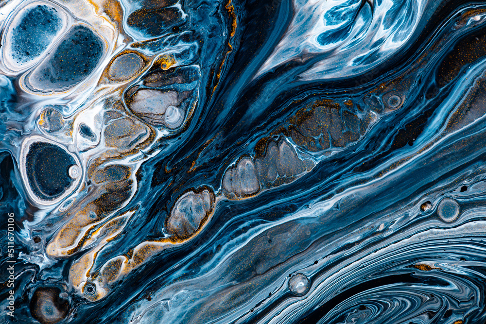Fluid art texture. Abstract backdrop with iridescent paint effect ...