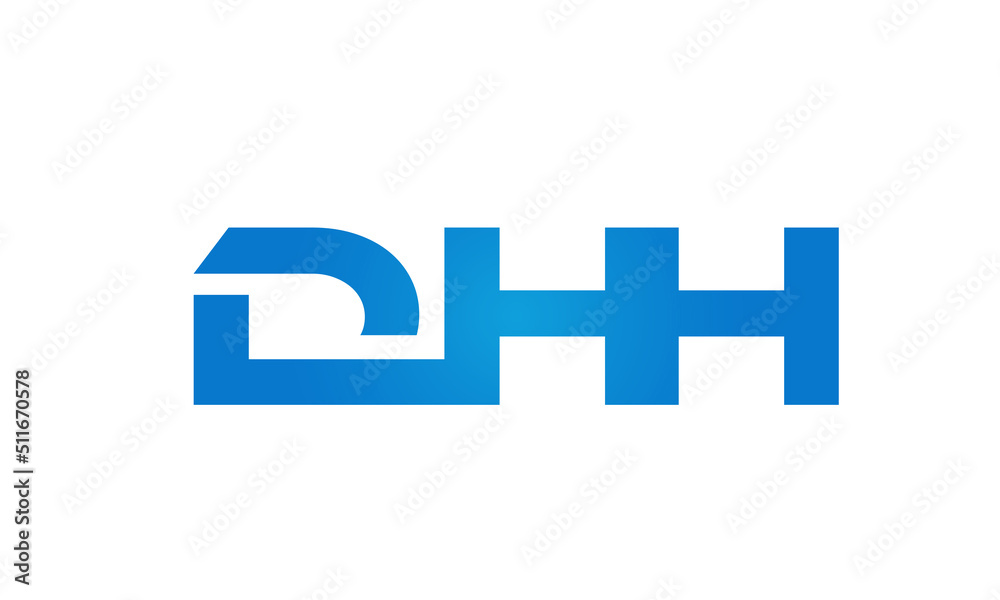 Connected DHH Letters logo Design Linked Chain logo Concept Stock ...