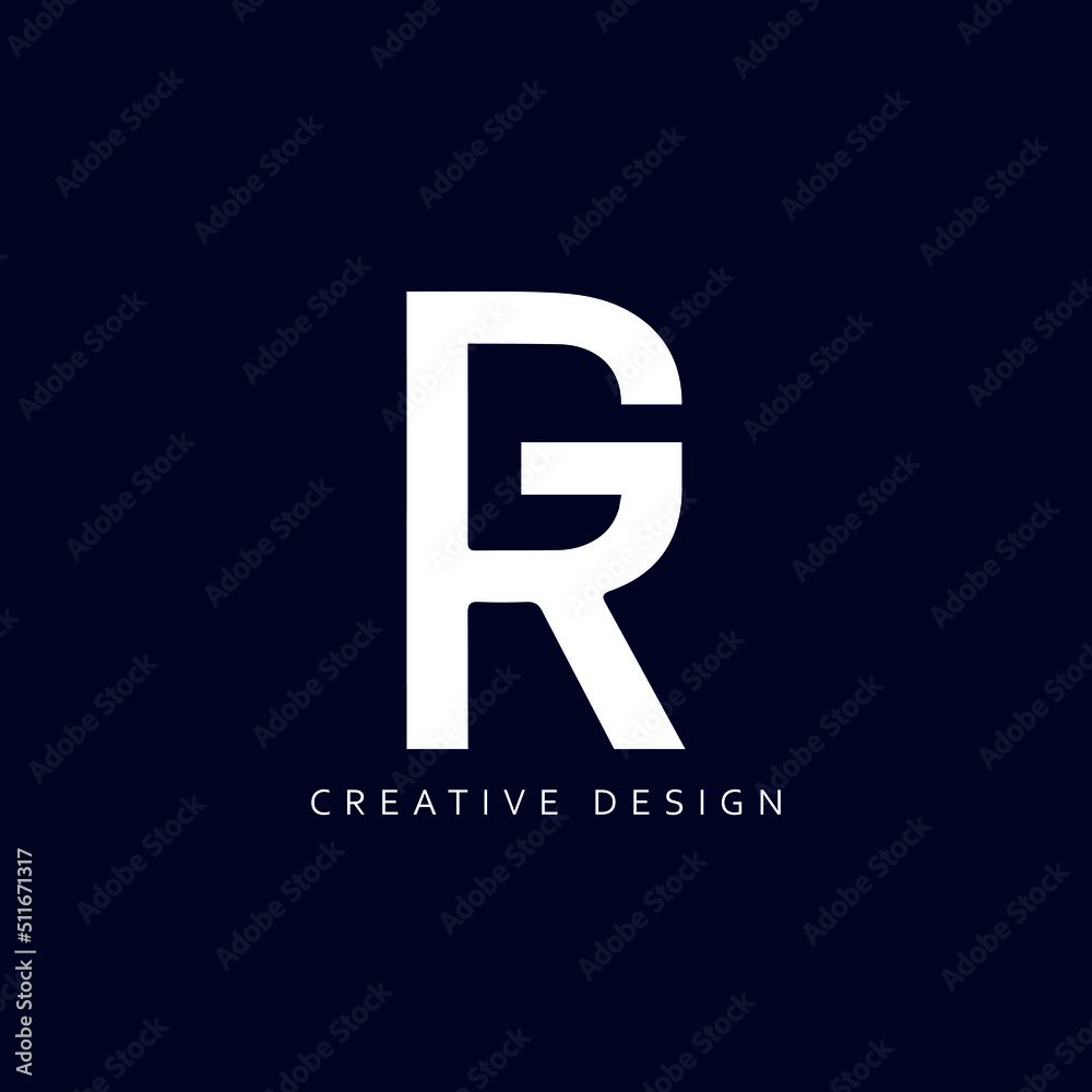 Letter GR or RG Logo Design Using letter R and G , RG or GR Monogram ...