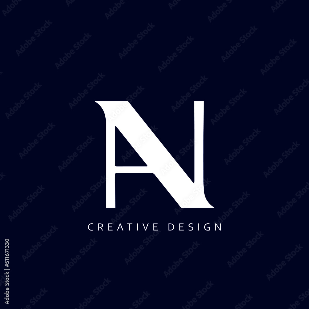 Letter AN or NA Logo Design Using letter N and A , NA or AN Monogram ...