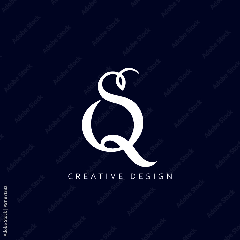 Letter SQ Logo Design Using letter S and Q , SQ Monogram Stock Vector ...