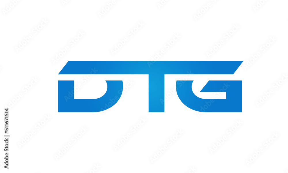 Connected DTG Letters logo Design Linked Chain logo Concept Stock ...