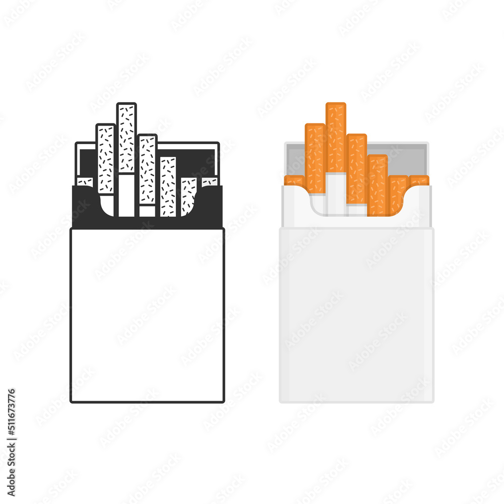 Vector illustration packs of cigarettes. Set of blank cigarette pack ...