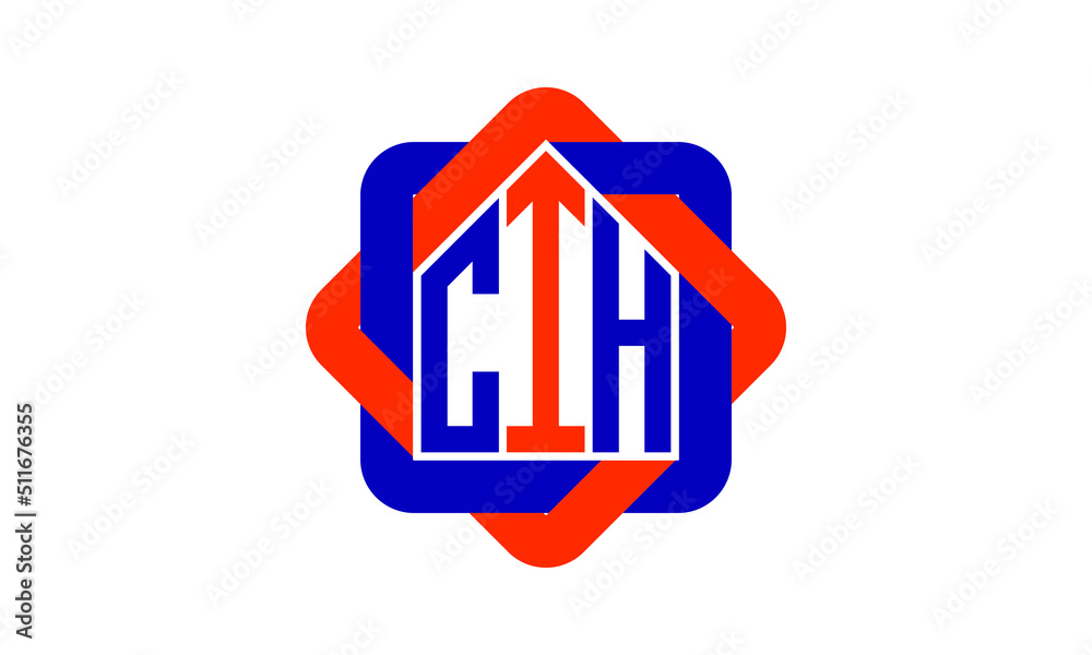 CIH three letter real estate logo with home icon logo design vector ...