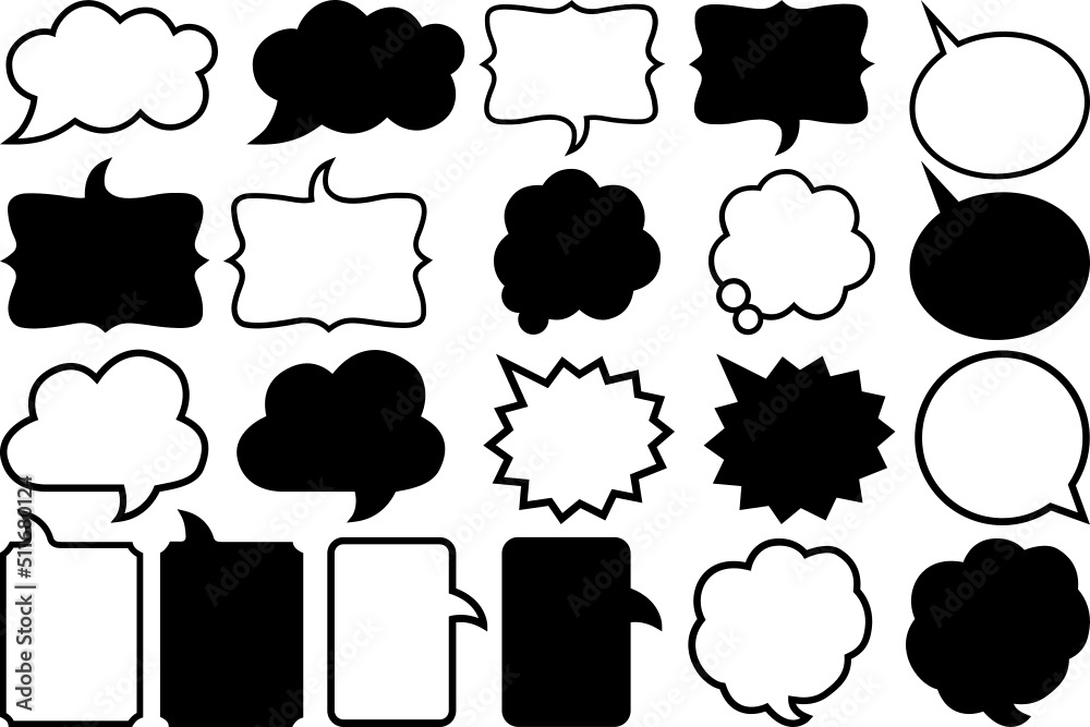 Speech Bubbles SVG Cut Files | Speech Bubbles Silhouette | Text Bubble ...