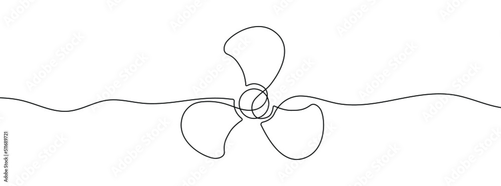 Linear background of fan. One continuous line drawing of fan. Vector ...