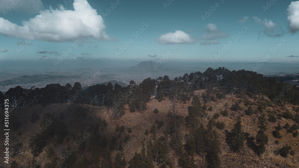 Paisaje del altiplano mexicano zona de Puebla, Mexico, se logra ...