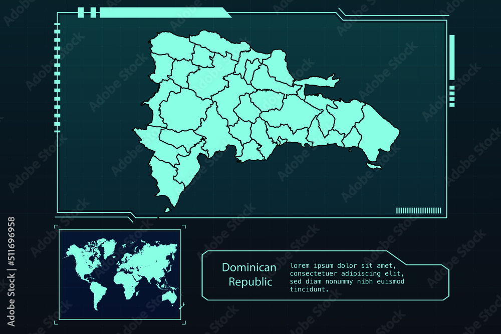 Physical map of the dominican republic