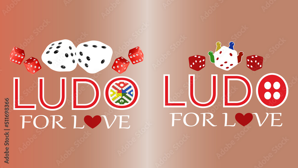 Vetor do Stock: Ludo game logo design with dice. Color Vector Ludo ...