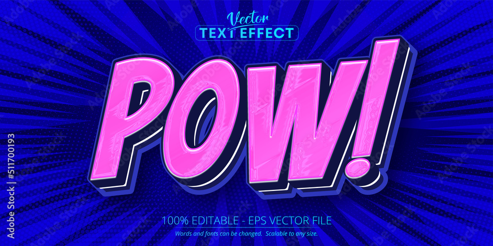 Cartoon text effect, editable comic text and comic text style Stock ...