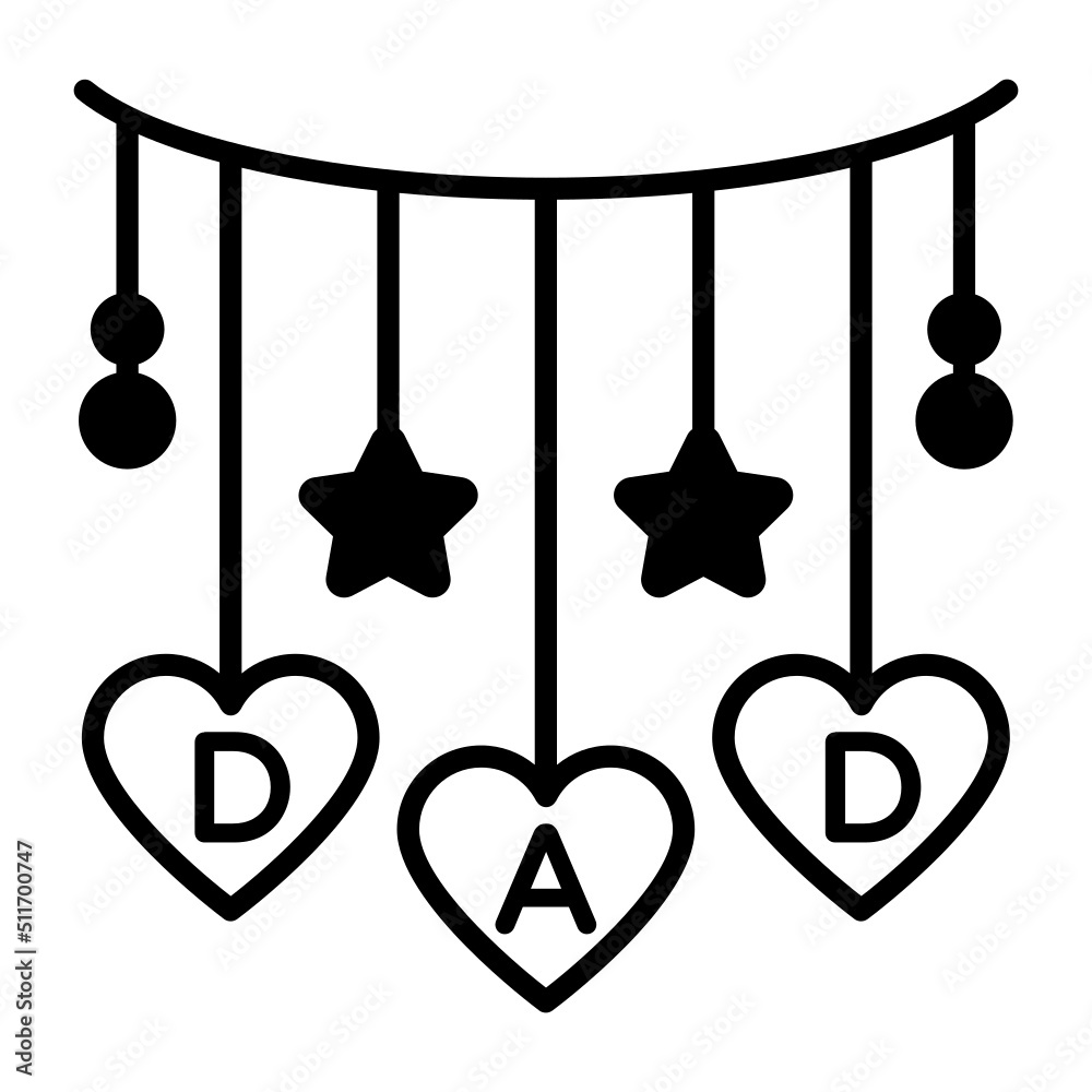 Dads Day Celebration poster Vector Icon Design, Fathers Day Symbol ...