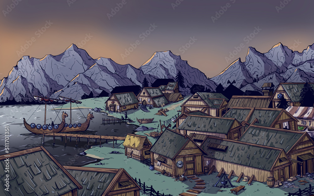 Viking Village Concept Art