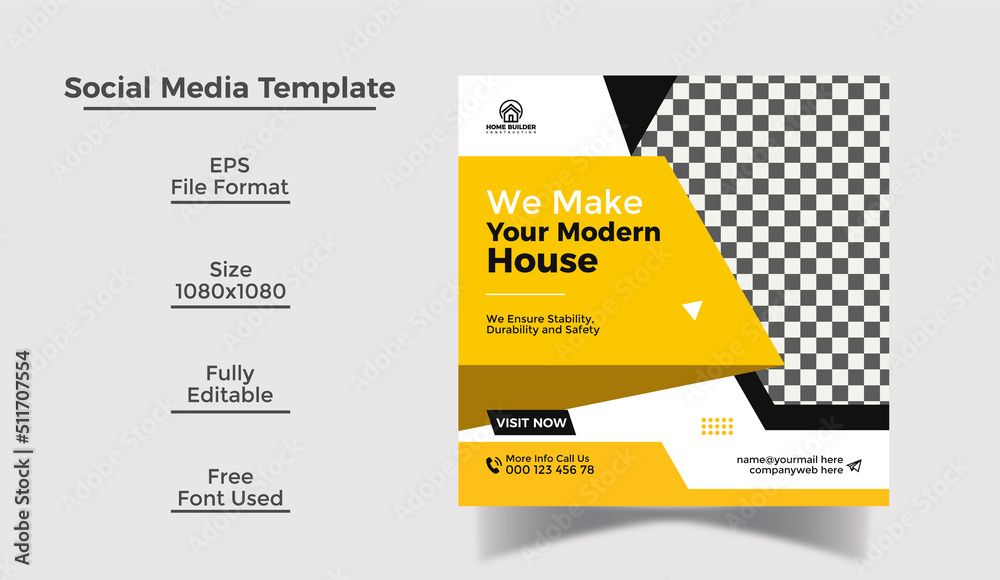 Building Construction and House Renovation Services Social Media post ...