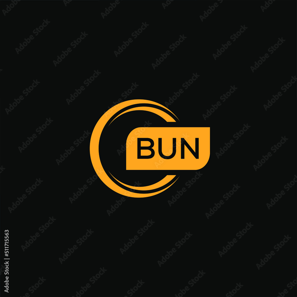 BUN letter design for logo and icon.BUN typography for technology ...