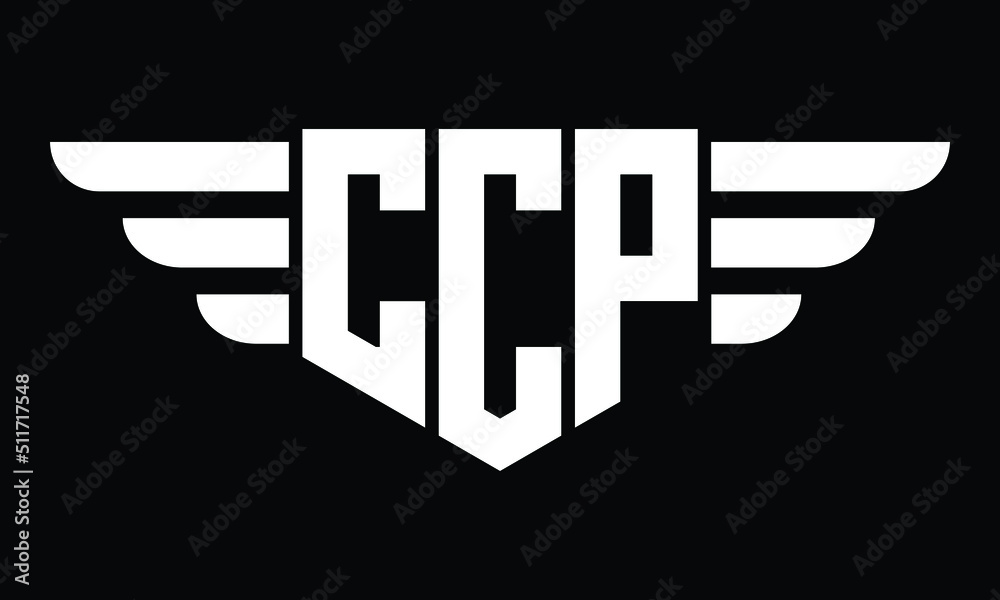 CCP three letter logo, creative wings shape logo design vector template ...