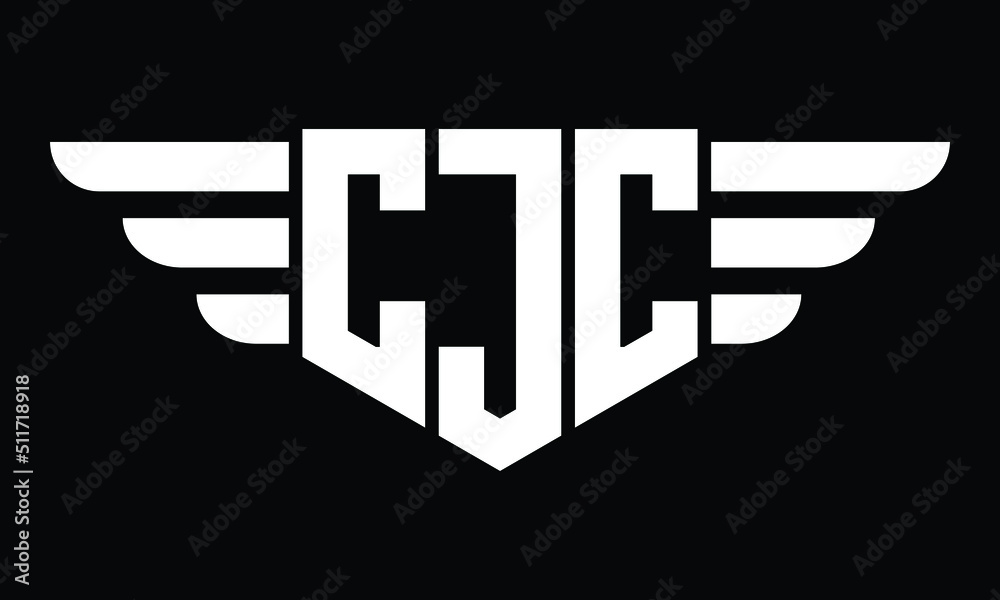CJC three letter logo, creative wings shape logo design vector template ...