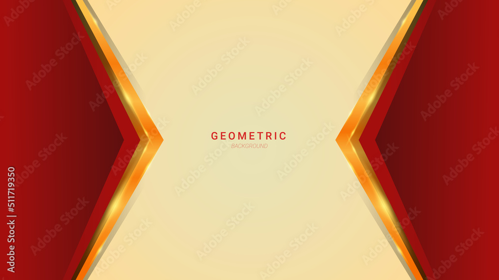 Abstract luxury geometric elegant red gold background design Stock ...