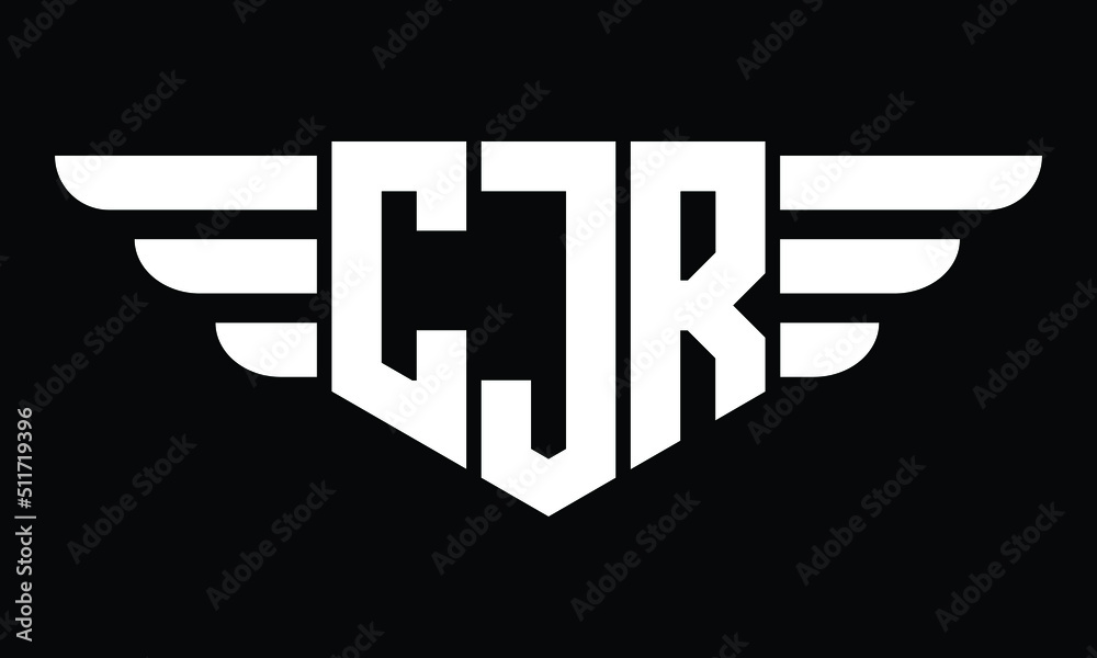 CJR three letter logo, creative wings shape logo design vector template ...