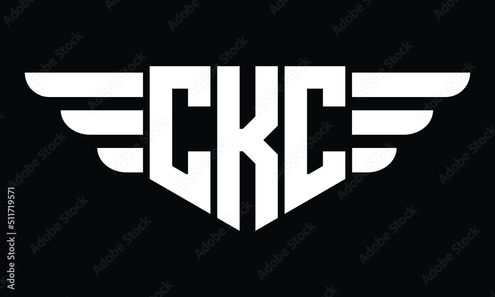 CKC three letter logo, creative wings shape logo design vector template ...