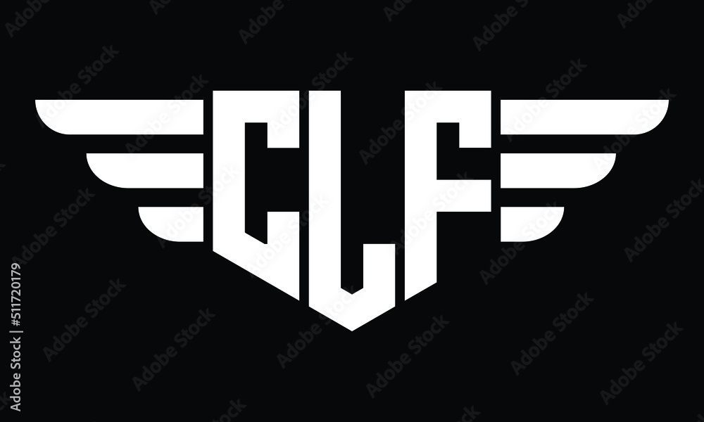 CLF three letter logo, creative wings shape logo design vector template ...