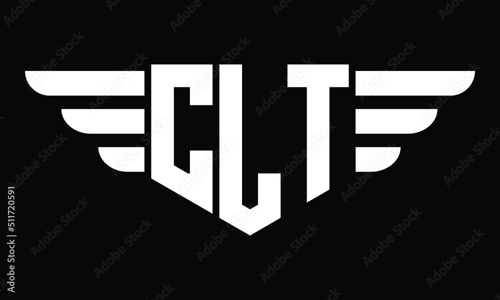 CLT three letter logo, creative wings shape logo design vector template ...