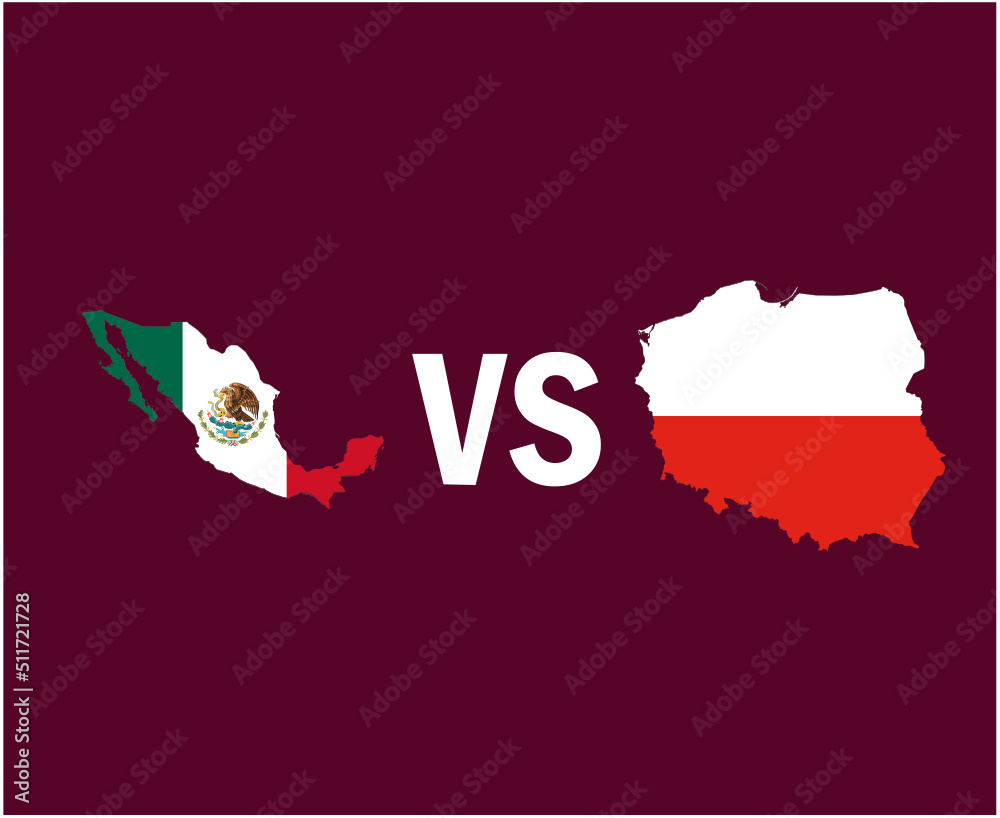 Mexico And Poland Map Symbol Design Europe And North America football ...