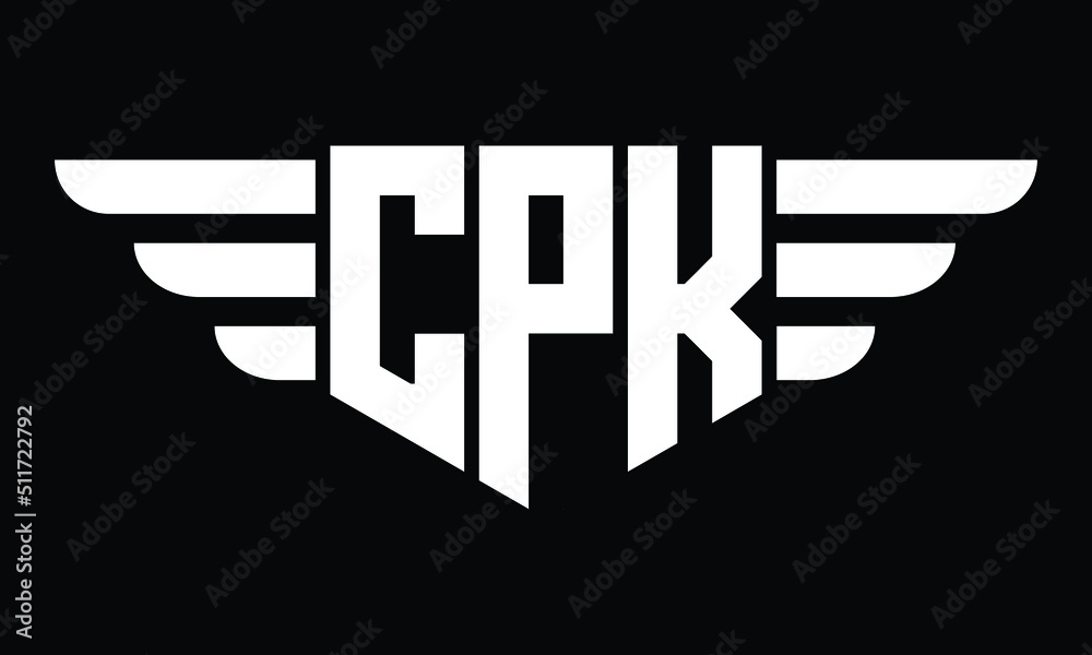 CPK three letter logo, creative wings shape logo design vector template ...