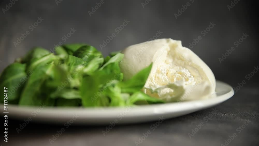 buratta cheese Burratina fresh healthy meal food snack diet on the ...