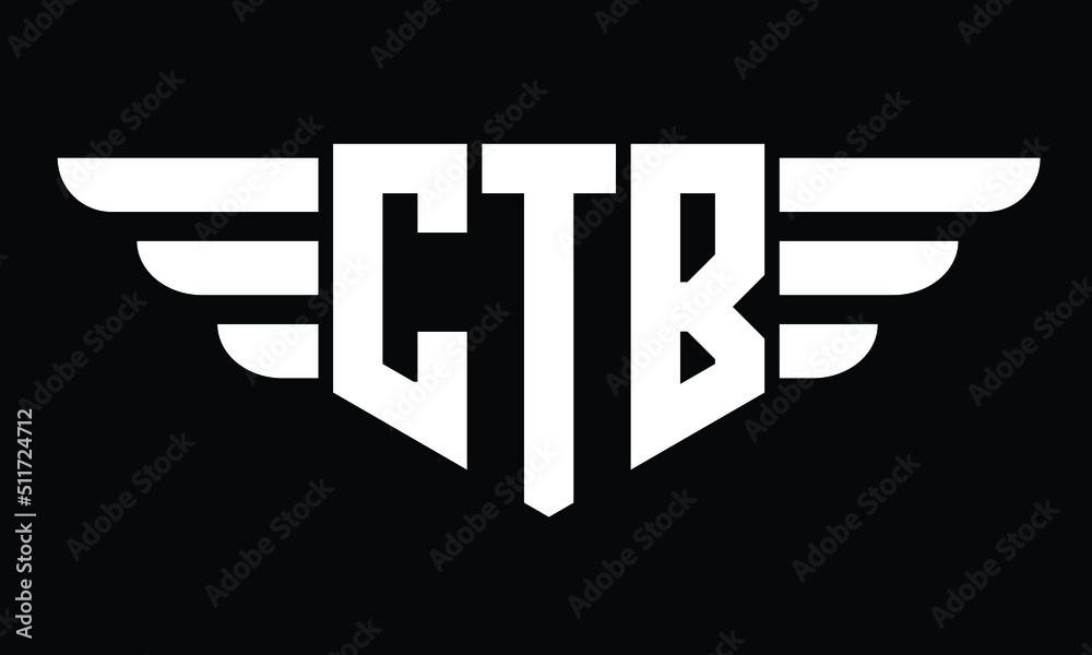 CTB three letter logo, creative wings shape logo design vector template ...