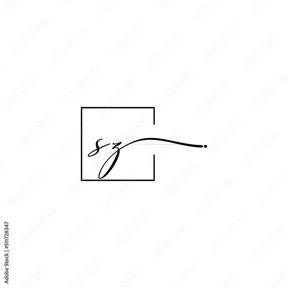 SZ signature square logo initial concept with high quality logo design ...