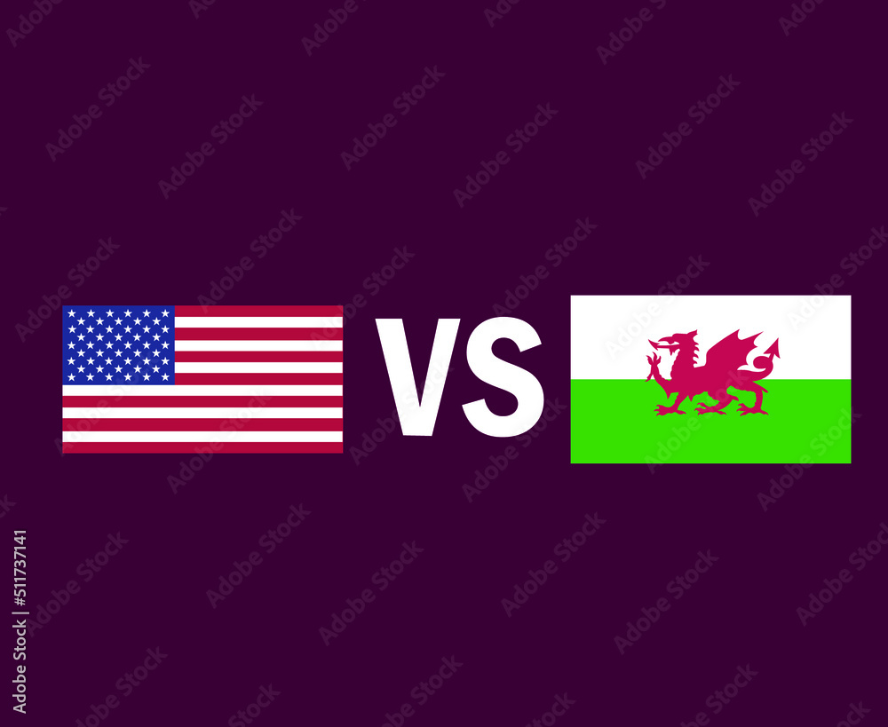 United States And Wales Flag Emblem Symbol Design Europe And North ...