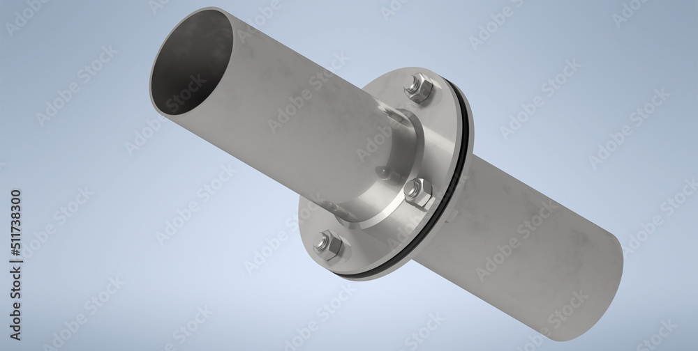 Poster Flanges with gasket and pipe of DN 100 – Tableau | Europosters