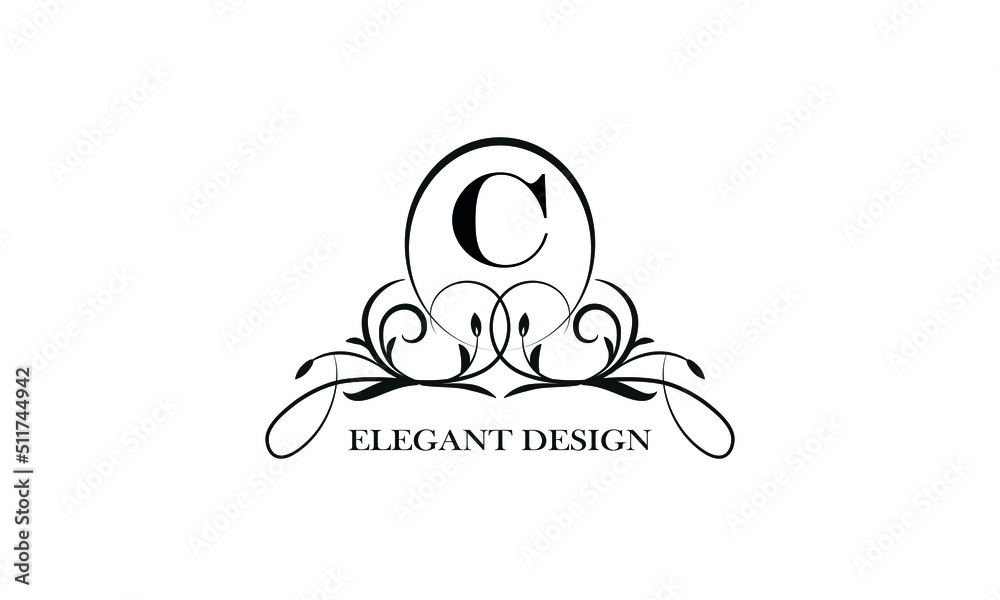 Stylish emblem for exquisite logos and monograms with the letter С in ...