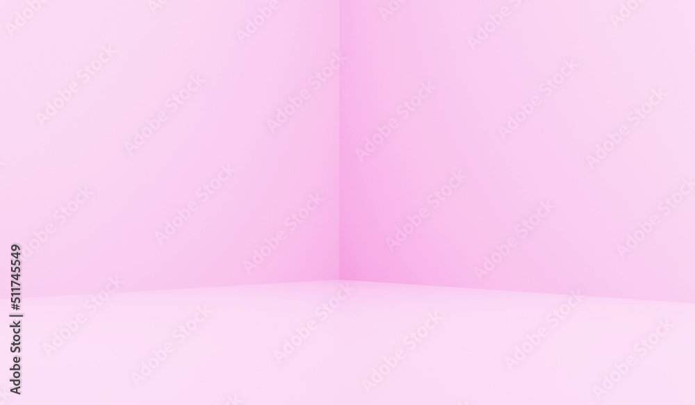 Corner of pink room in the 3d. Pink background, 3d rendered Stock ...