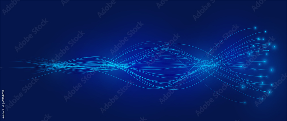 AI wave lines neural network. Vector background of Artificial Stock ...