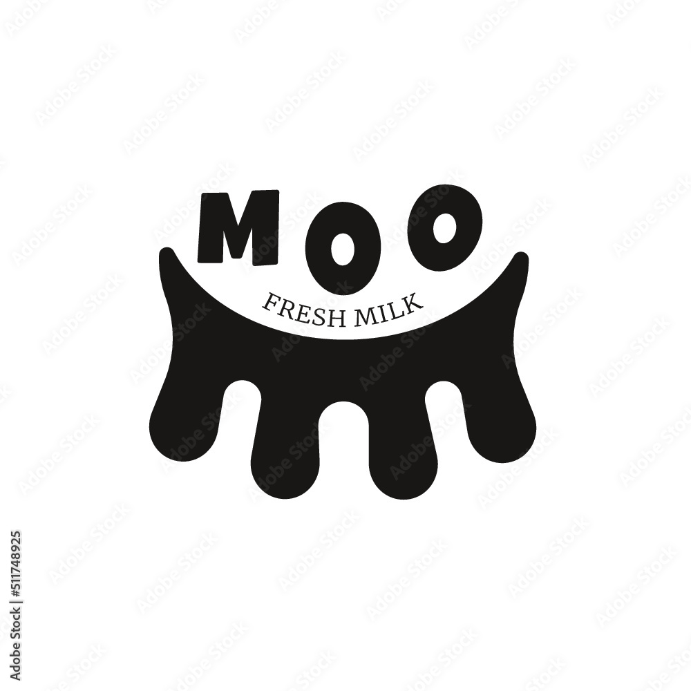 Logo for a milk company, dairy products, farm. Emblem of a cow udder ...