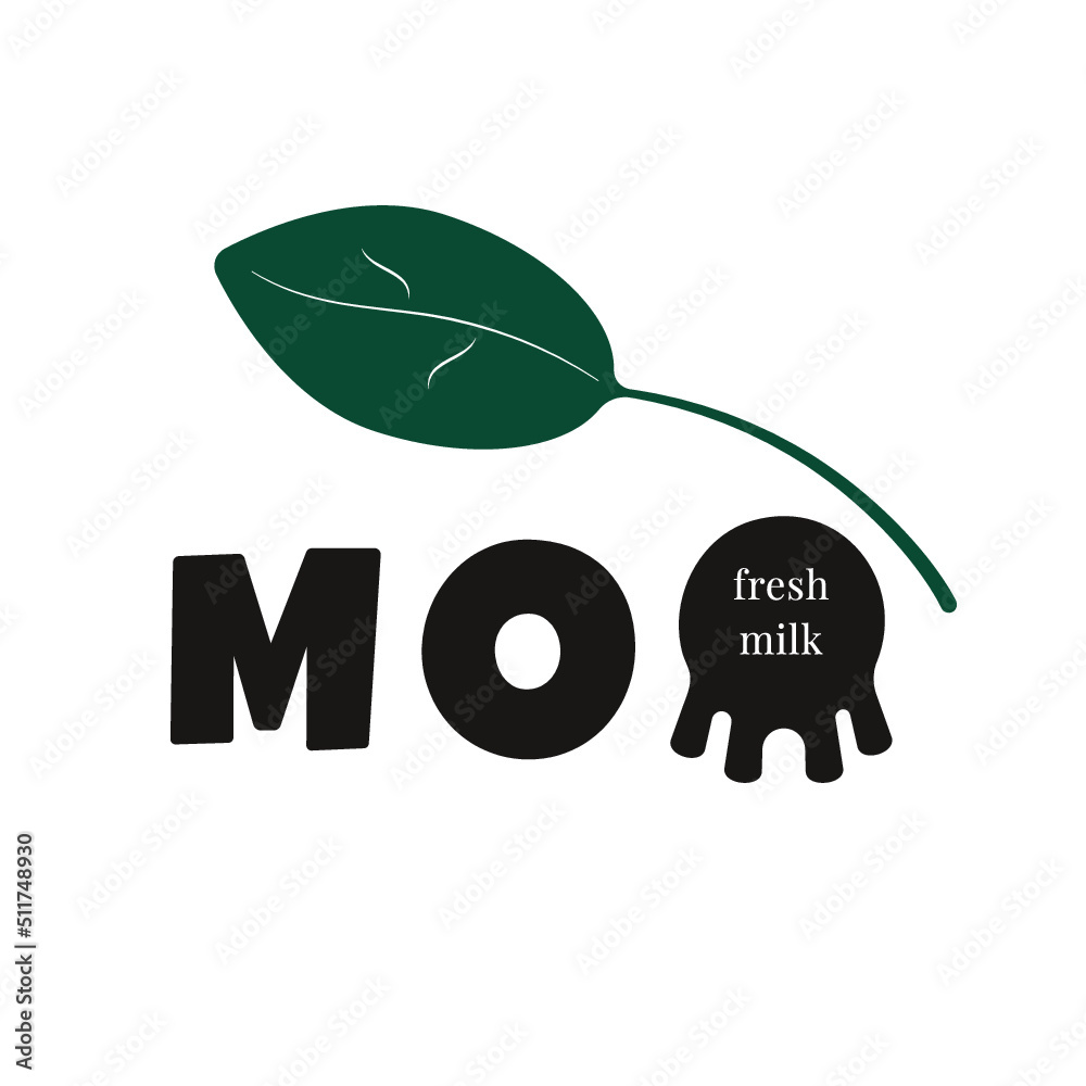 Logo for a milk company, dairy products, farm. Emblem of a cow udder ...