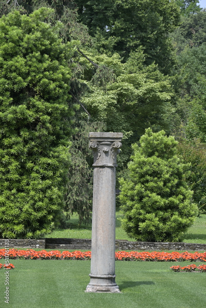 colum in the garden Stock Photo | Adobe Stock
