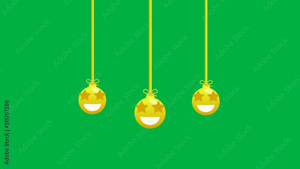 Star eye emoji in swinging motion animation isolated on green screen ...
