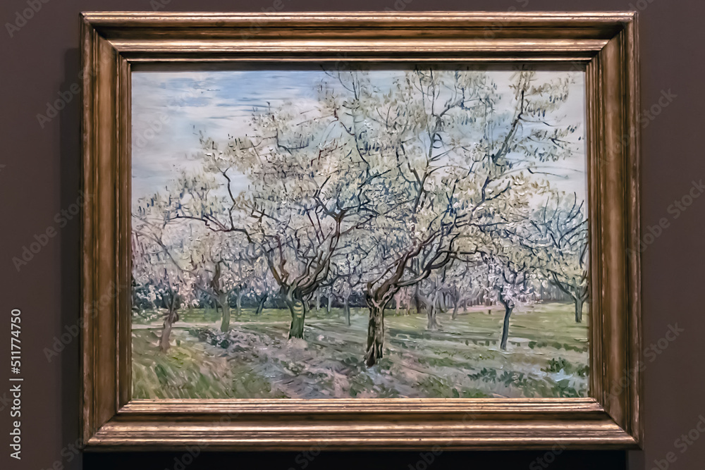 Interior of Van Gogh Museum in Amsterdam: collection of Vincent van ...