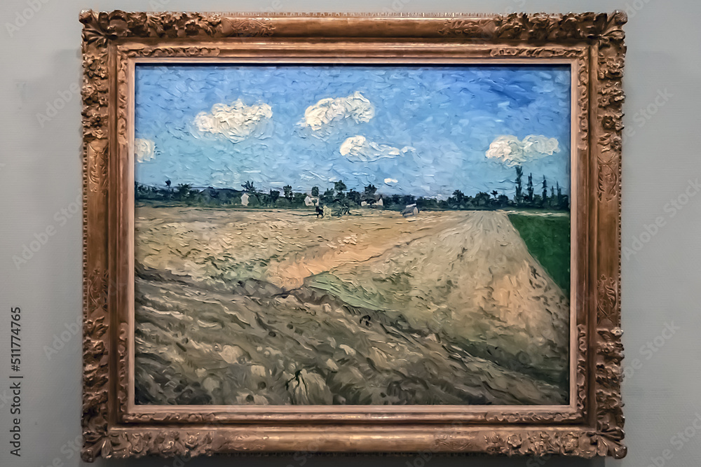 Interior of Van Gogh Museum in Amsterdam: collection of Vincent van ...