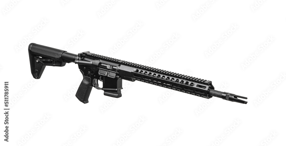 Modern automatic rifle isolated on white background. Weapons for police ...