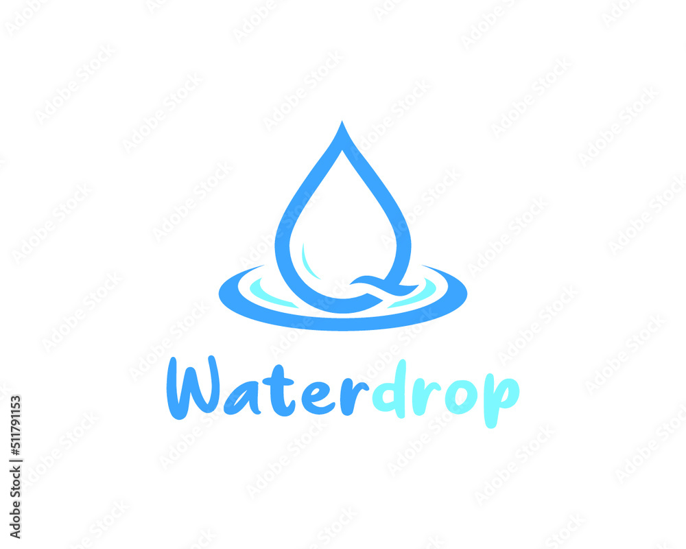 Water drop on the water puddle vector logo Stock Vector | Adobe Stock