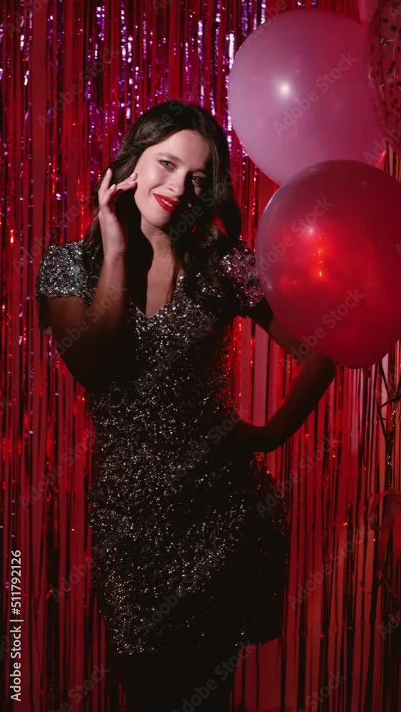 Birthday woman. Night club party. Happy celebration. Festive decor ...